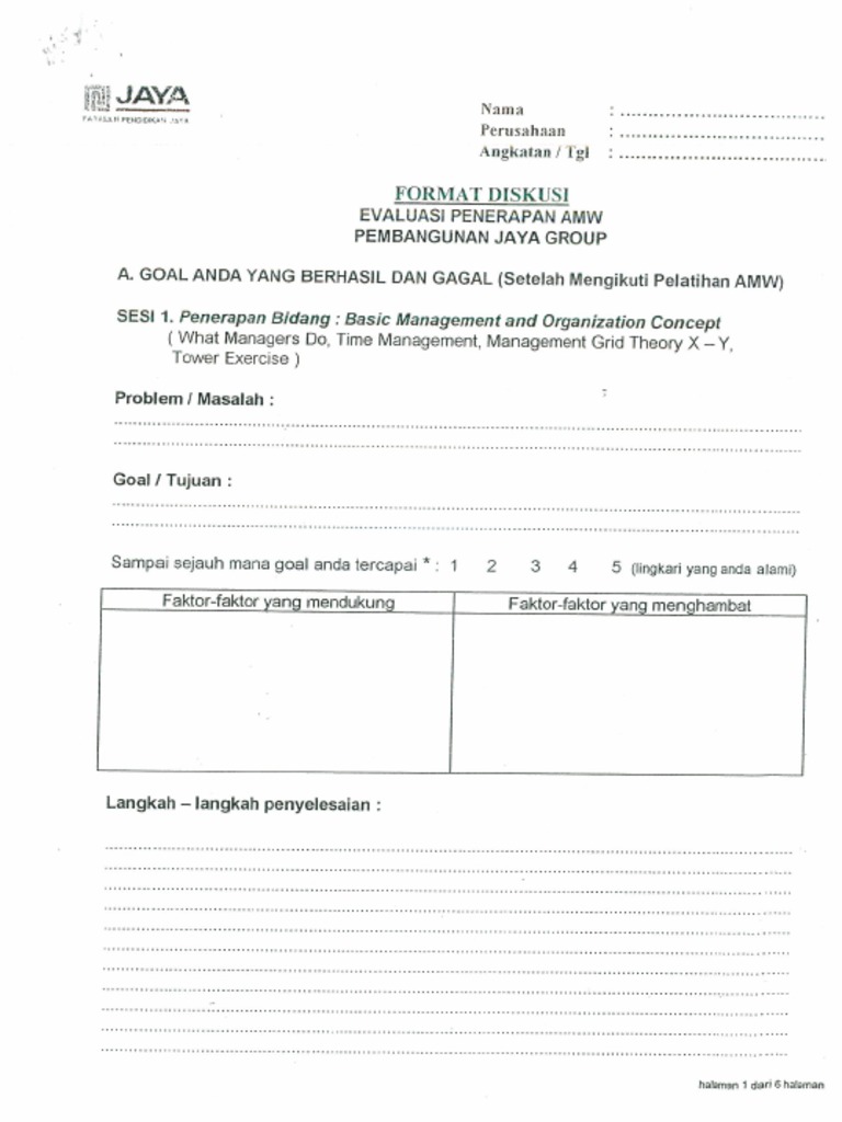 Format Diskusi Penerapan AMW | PDF