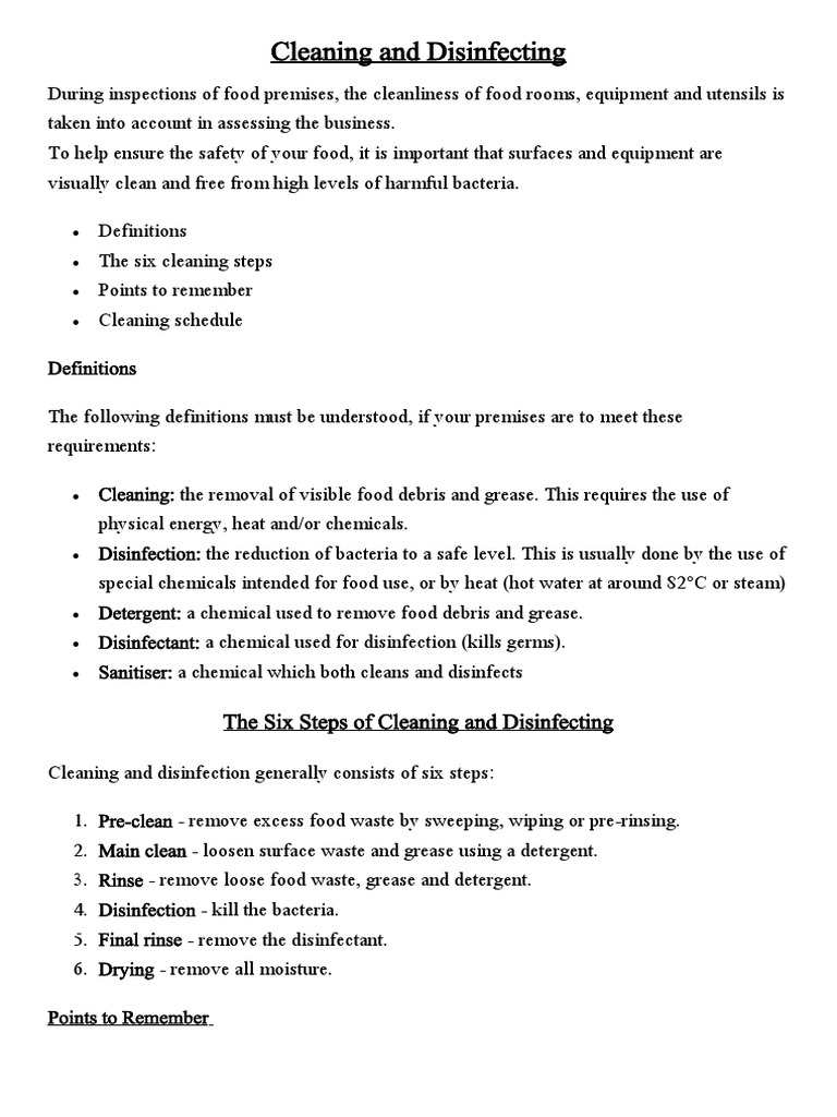 Cleaning and Disinfecting | PDF | Disinfectant | Waste