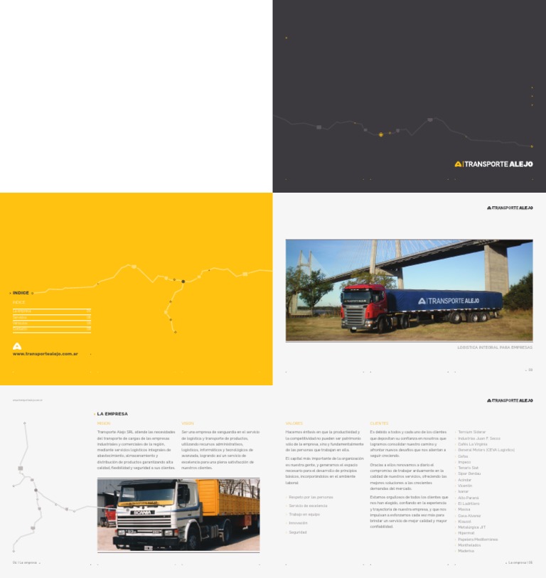 Transporte Alejo Brochure 2012 | PDF | Logística | Transporte