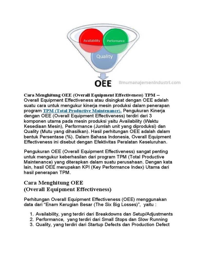 Cara Menghitung OEE | PDF