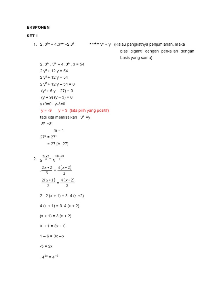 Pembahasan Eksponensial | PDF | Metode & Bahan Ajar
