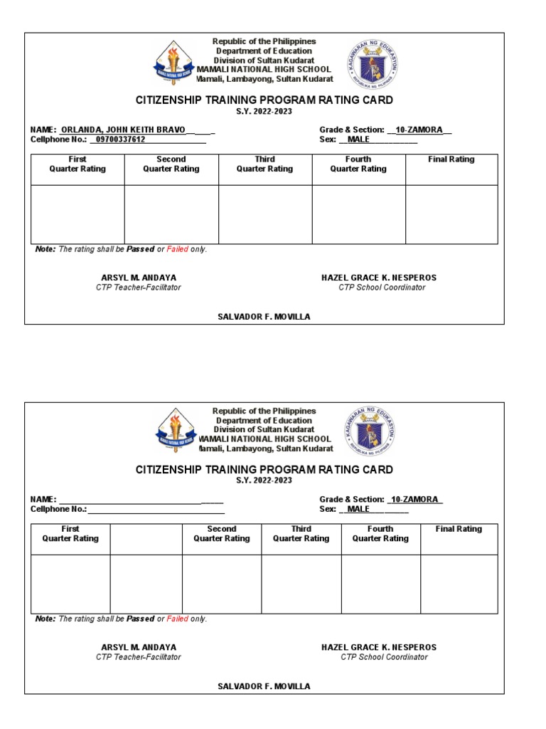 CTP CARD.......... Draft2 | PDF | Philippines | Government