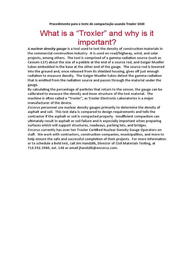 Troxler Procedure 3430 | PDF | Physical Sciences