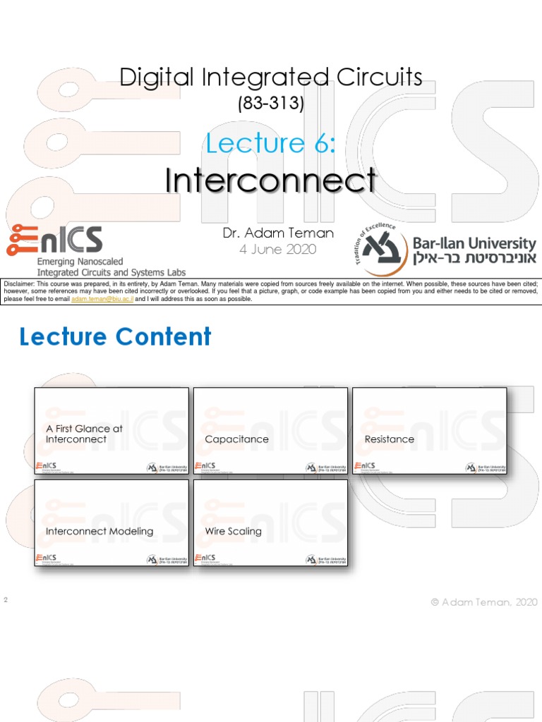 Lecture 6 Interconnect 2020 | PDF | Materials Science | Materials