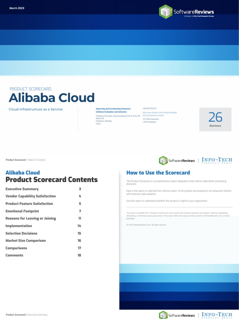 Alibaba Cloud Product Scorecard | PDF | Cloud Computing | Software As A Service