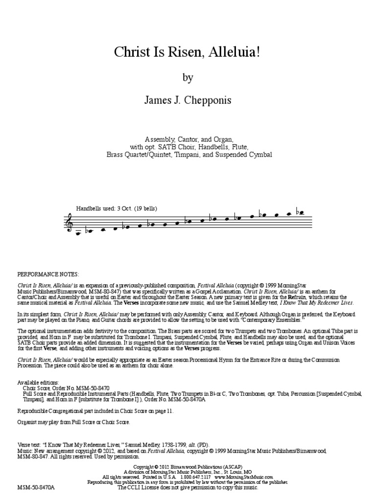 Christ Is Risen! Alleluia! | PDF | Music Technology | Musical Compositions