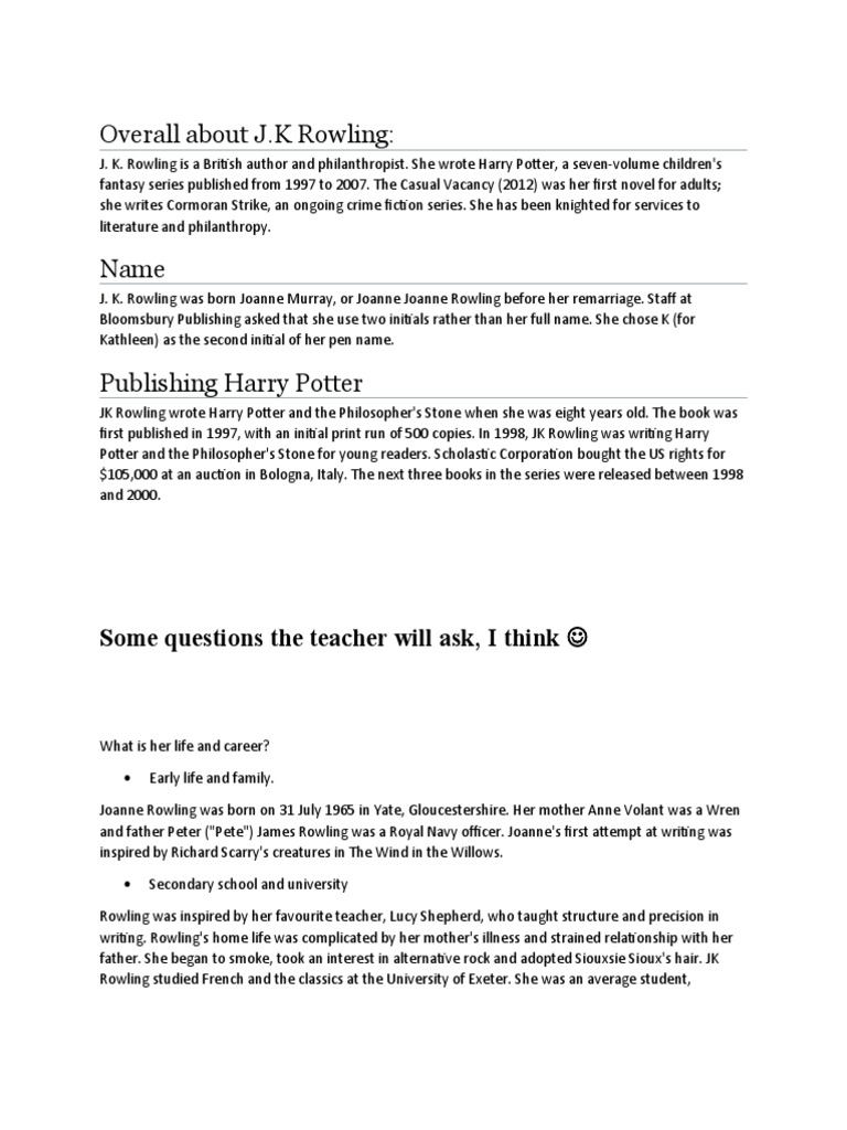 J.K Rowling | PDF | J. K. Rowling | Books