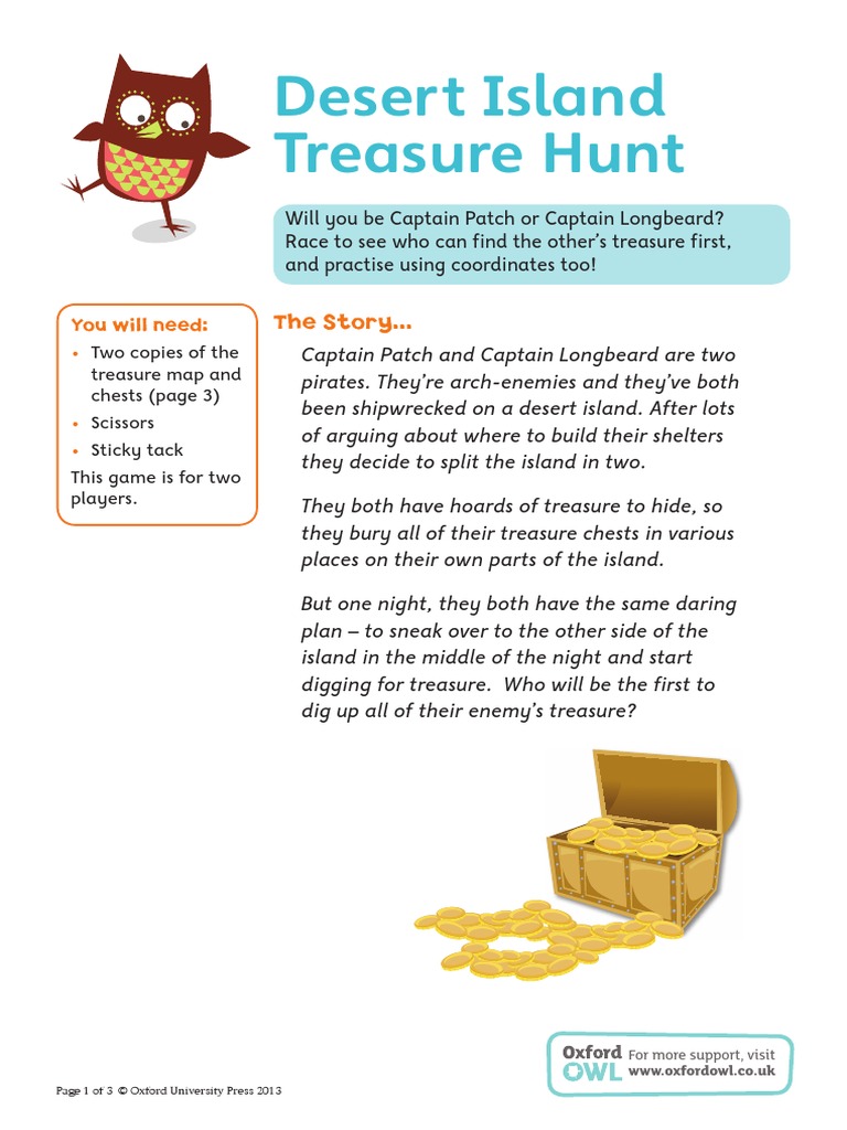 Desert Island Treasure Hunt | PDF | Cartesian Coordinate System | Treasure