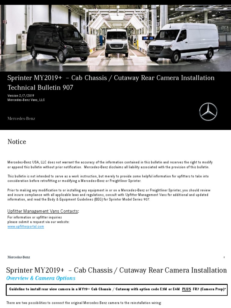 Sprinter Cab Chassis Rear View Camera With Mbux | PDF | Mercedes Benz ...
