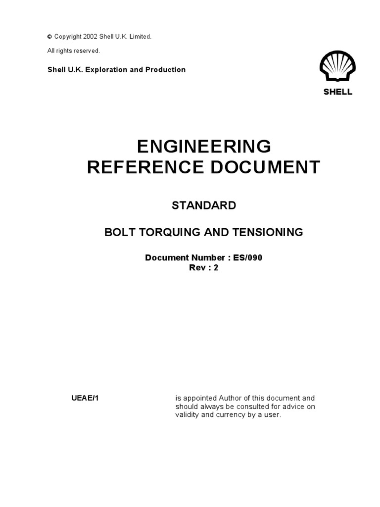 Standard Bolt Torquing and Tensioning | PDF | Screw | Pipe (Fluid ...