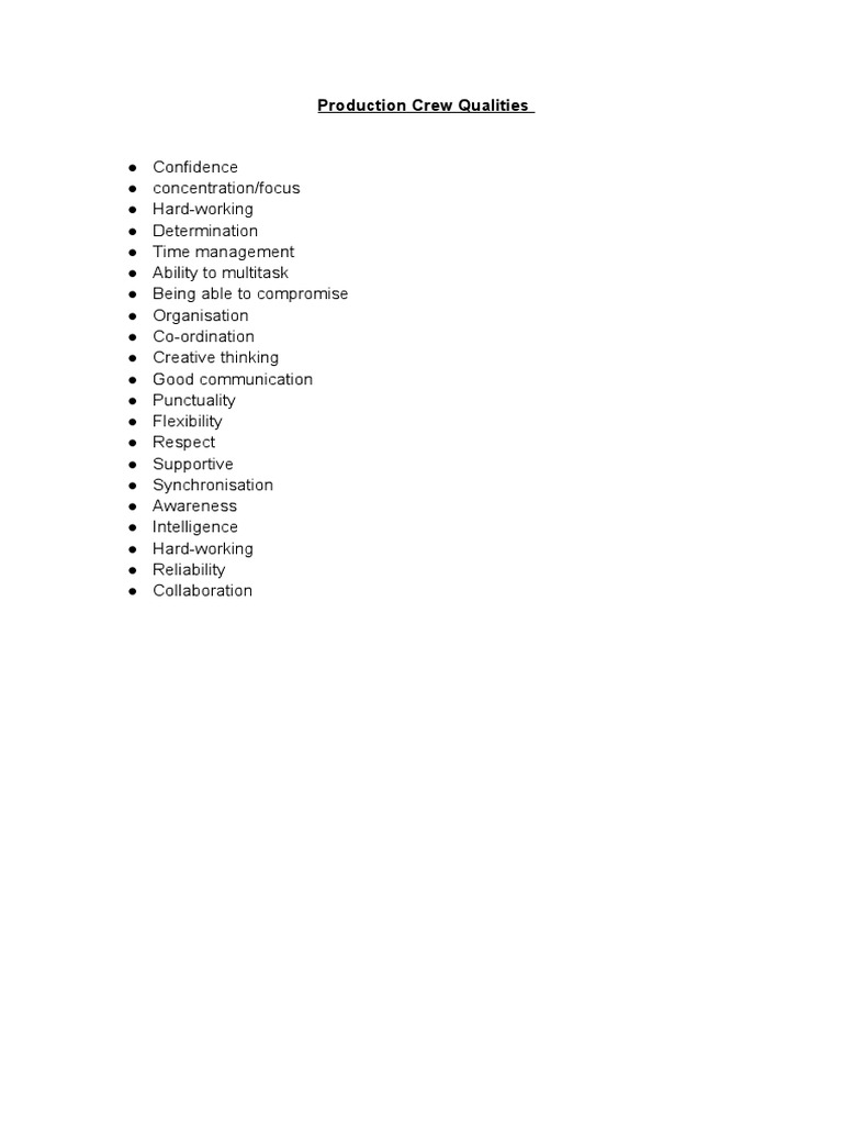 Film Production Crew Mind Map | PDF