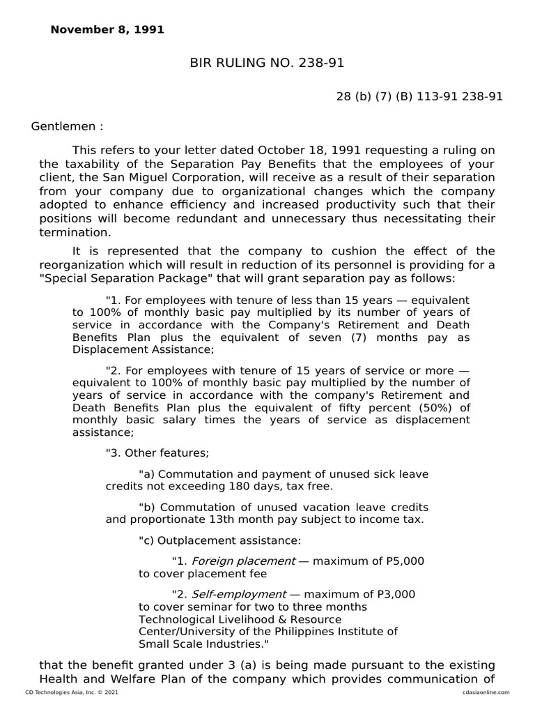 Benefits Received by Employees Separated | PDF | Employment | Taxes