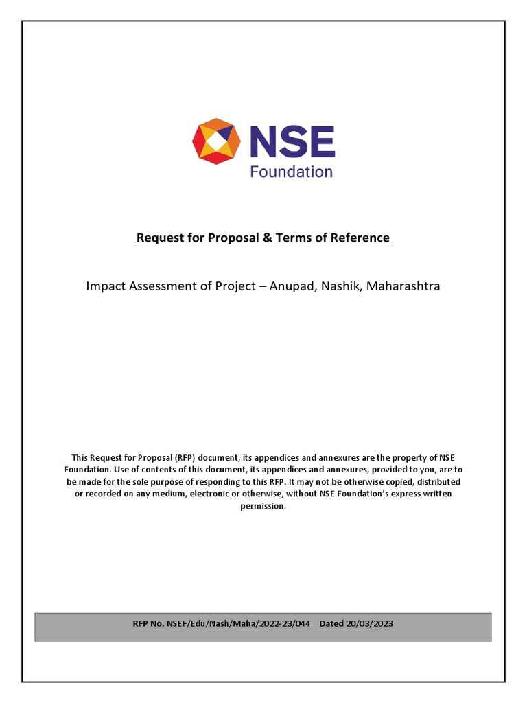 7.NSE Request For Proposal Format Anupad Nashik QT | PDF | Request For ...