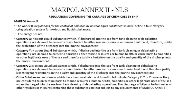 Marpol Annex Ii - NLS | PDF