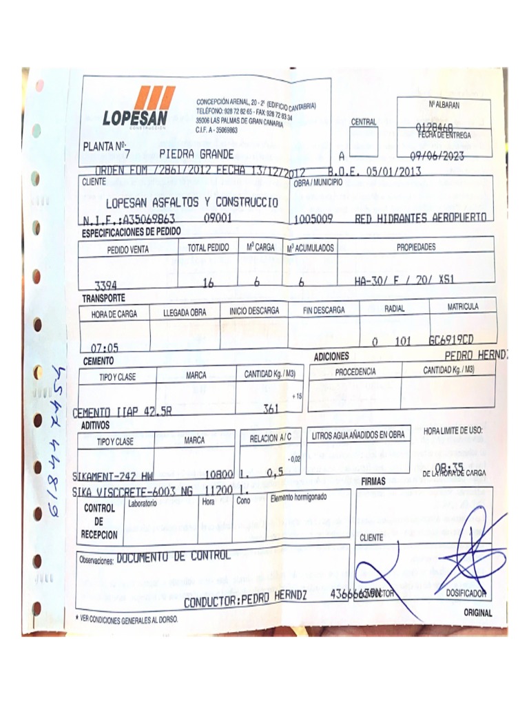 02a - Albarán Hormigón Paredes Arquetón | PDF