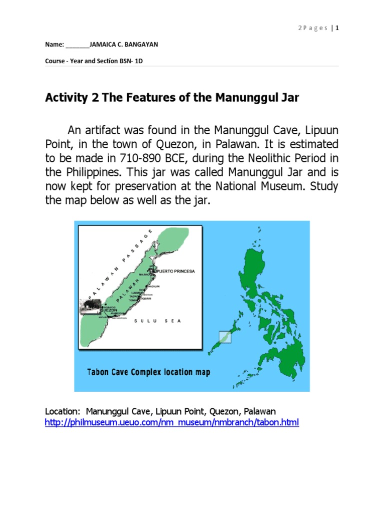 Activity 3 The Features of The Manunggul Jar | PDF | Archaeology