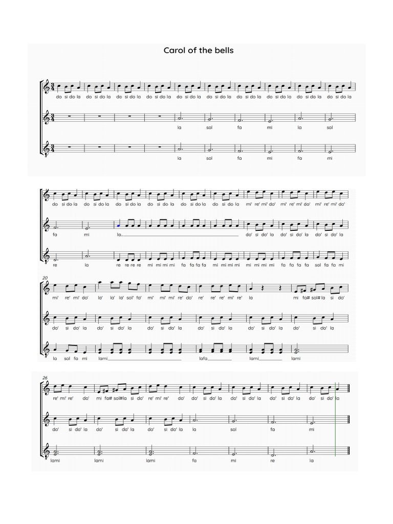 Carol of The Bells (Instrumentación Orff) | PDF