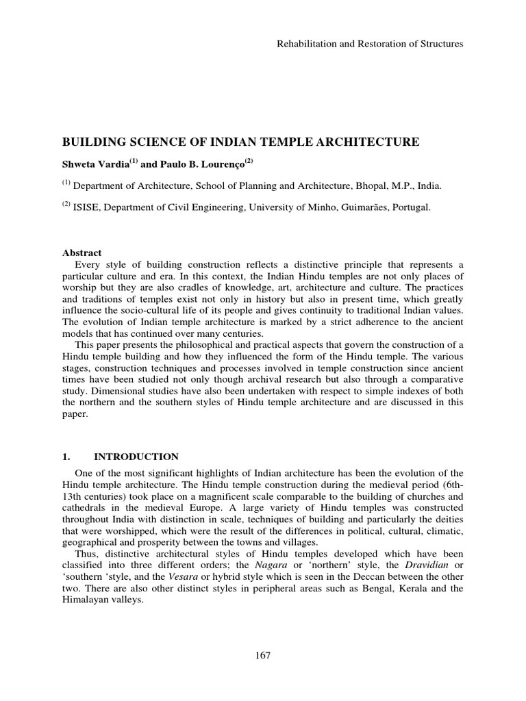 Building Science of Indian Temple Archit | PDF | Temple | Architectural ...