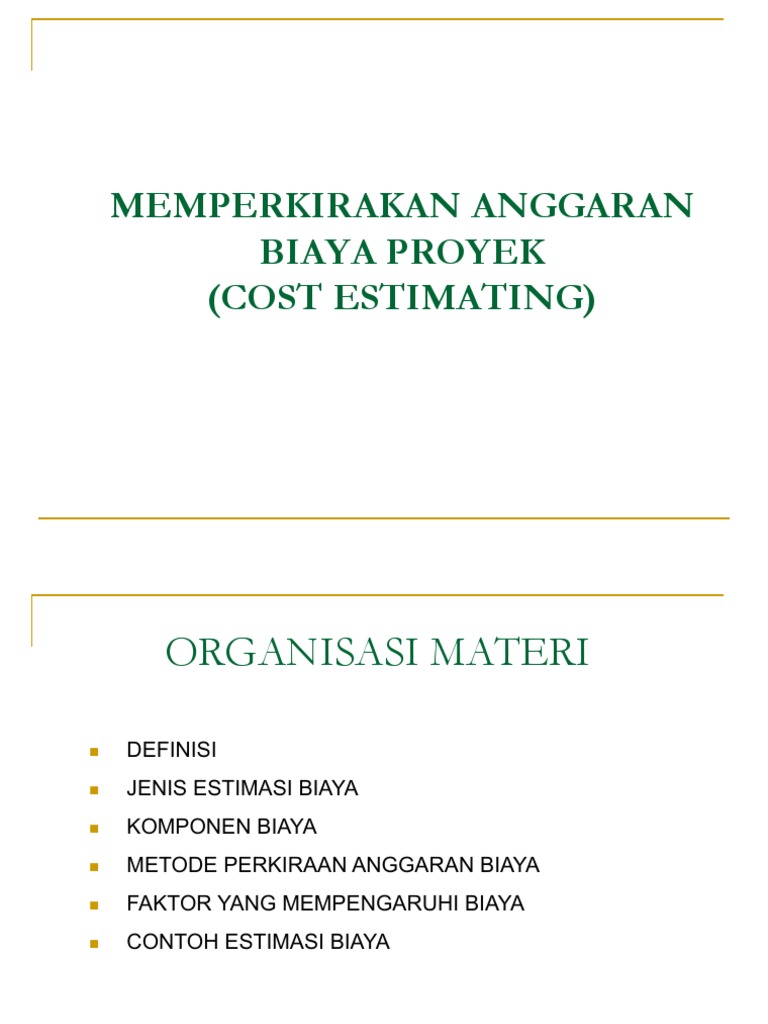 Estimasi Biaya Proyek | PDF | Teknologi & Rekayasa | Komputer