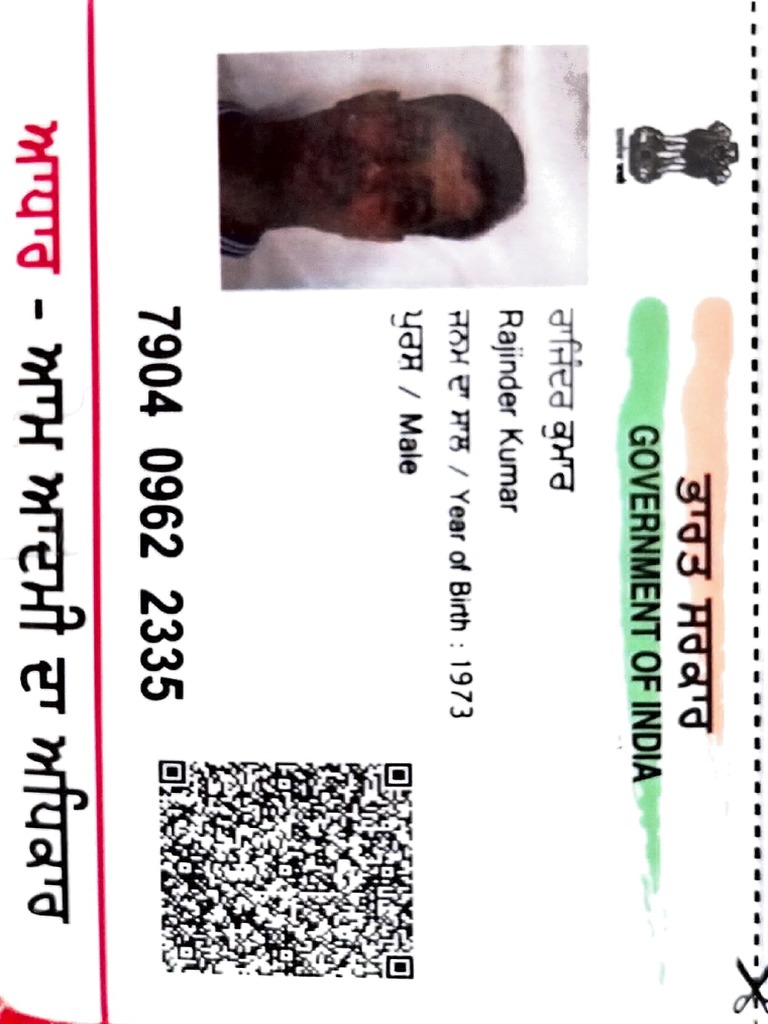 Aadhaar Rajinder | PDF