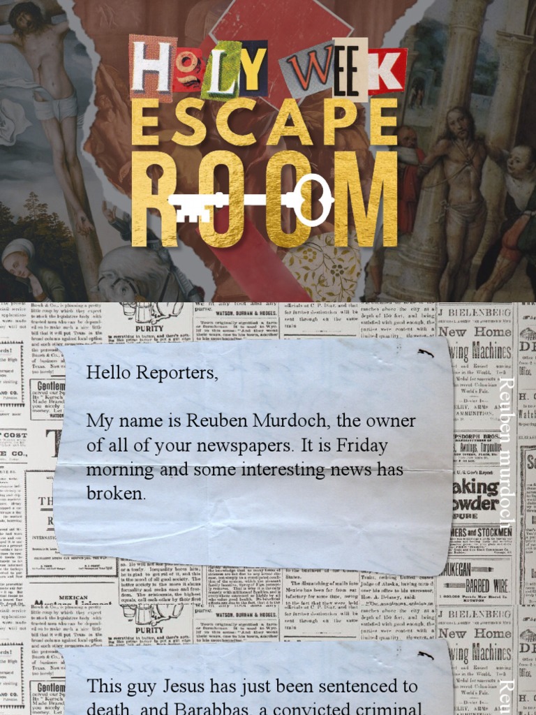 Holy Week Escape Room (Final) | PDF | Jesus | Barabbas