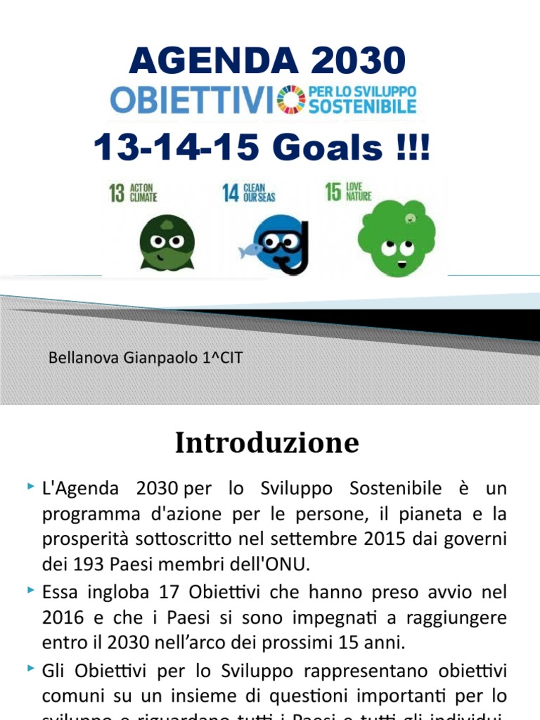 Agenda 2030 - 13 14 15 Goals | PDF