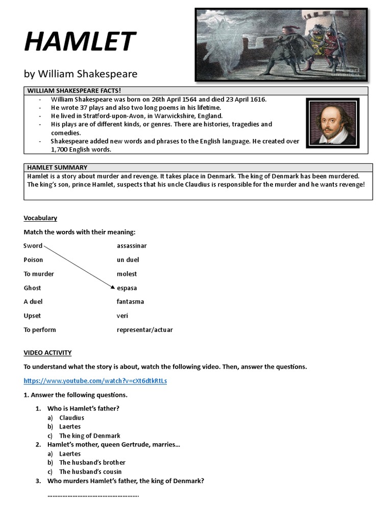 Copia de Copia de HAMLET Worksheet | PDF | Hamlet | Shakespearean Tragedies Copia de Copia de HAMLET Worksheet | PDF | Hamlet | Shakespearean Tragedies
