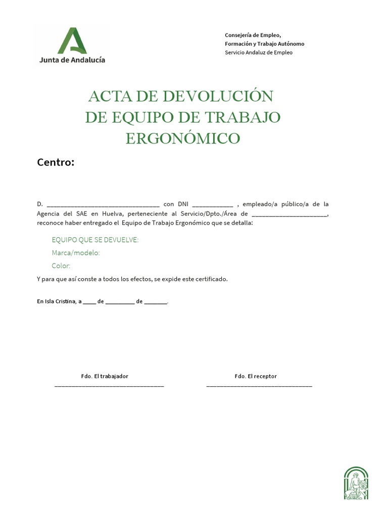 Acta Devolucion Material | PDF
