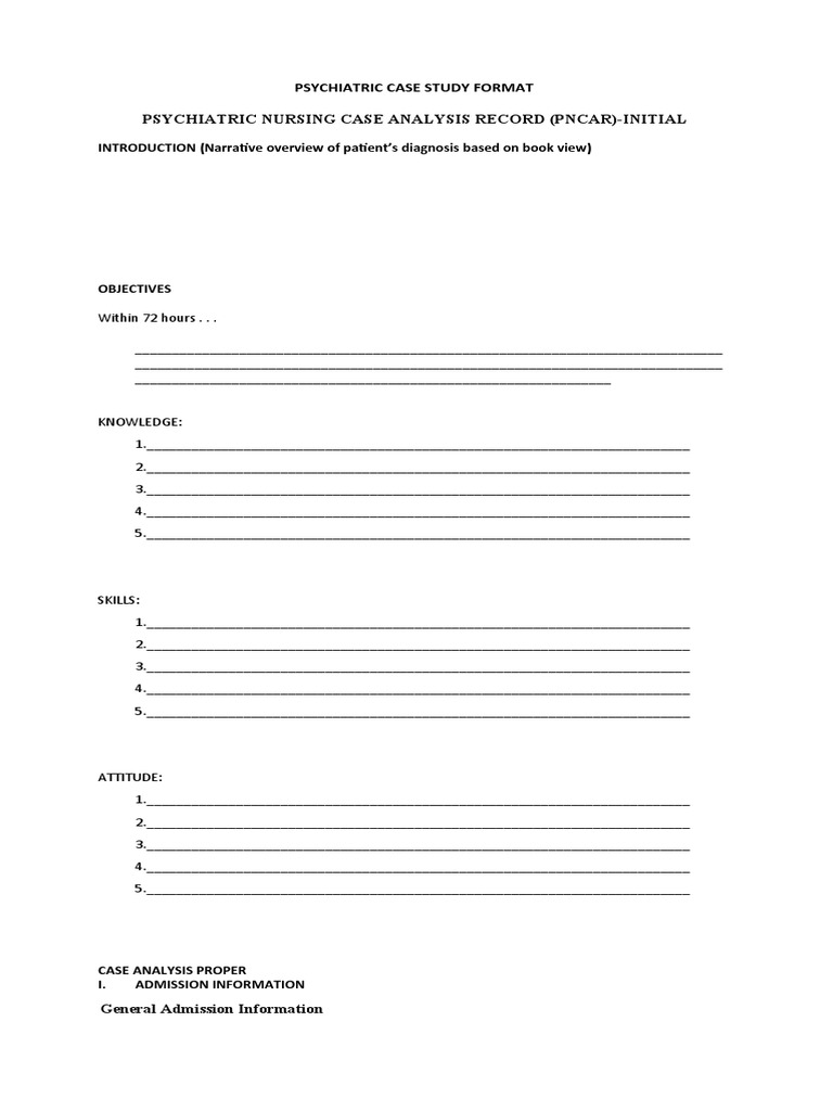 Psychiatric Case Study Format | PDF | Thought | Mental Disorder