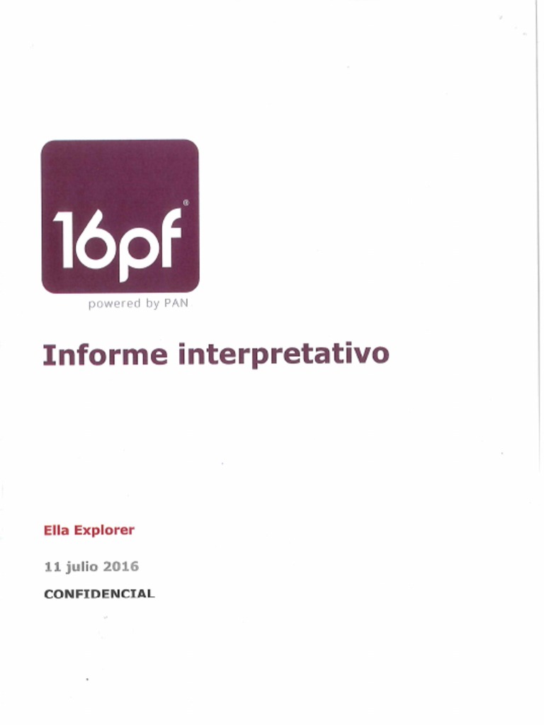 Manual de Interpretación 16PF | PDF