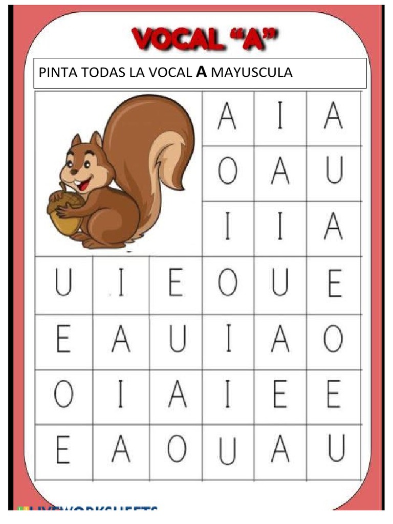 Fichas para Imprimir La Vocal A | PDF