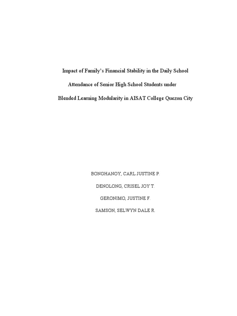 The Effect of Family's Financial Capability in The Daily Attendance of ...