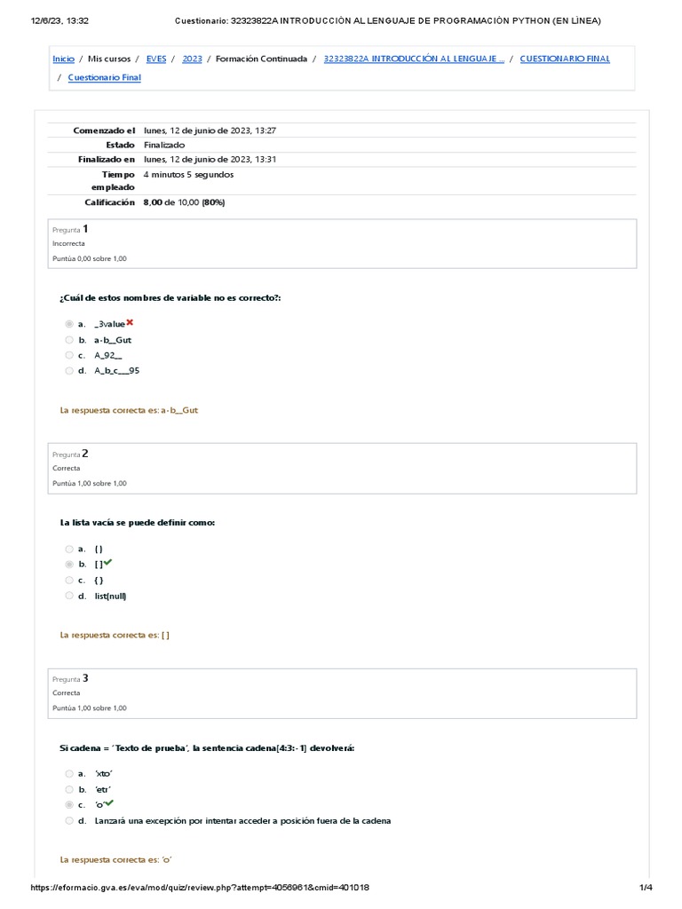 Examen Python | PDF | Python (lenguaje de programación) | Informática Examen Python | PDF | Python (lenguaje de programación) | Informática