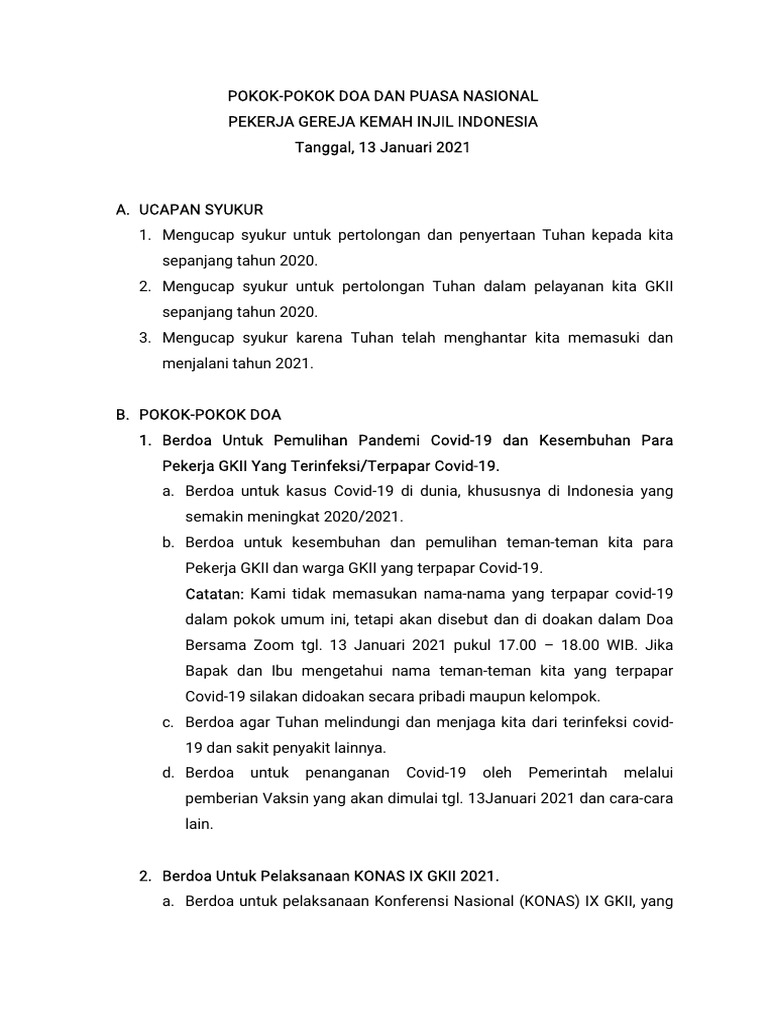 Pokok Doa Nasional | PDF