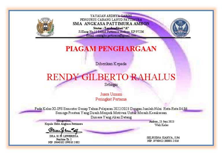 Piagam Peringkat Umum 1 | PDF