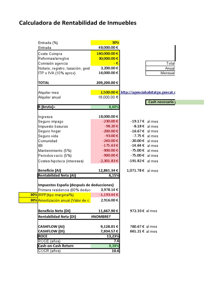 RE Calculator r2 | Descargar gratis PDF | Bienes raíces | Interés