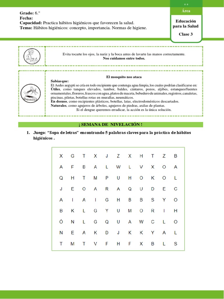 Hábitos Higiénicos para Niños de Primaria | PDF | Higiene | Baños