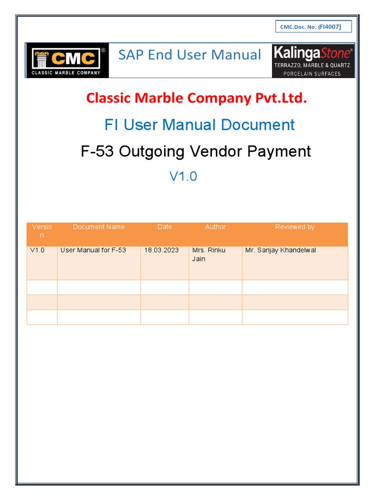 F-53 Outgoing Vendor Payment Process | PDF | Finance & Money Management