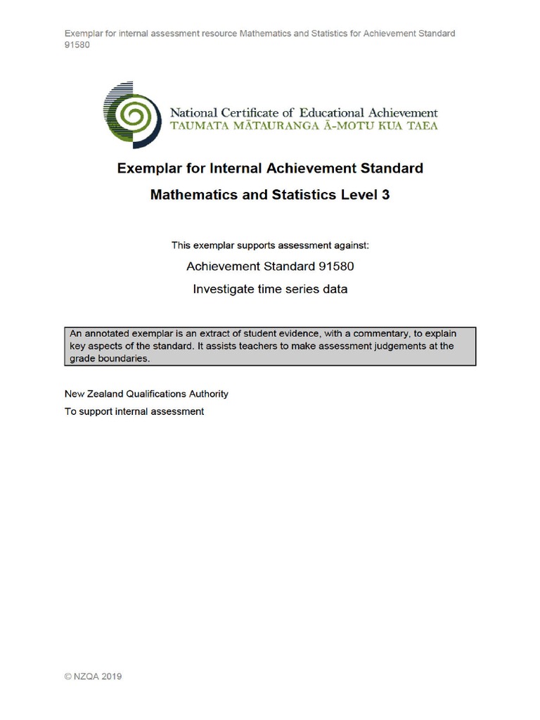 NCEA Time series exemplars | PDF | Forecasting | Statistics