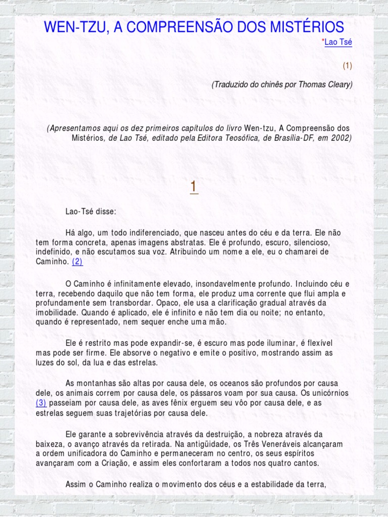 Wen Tzu | PDF | Conhecimento | Sabedoria