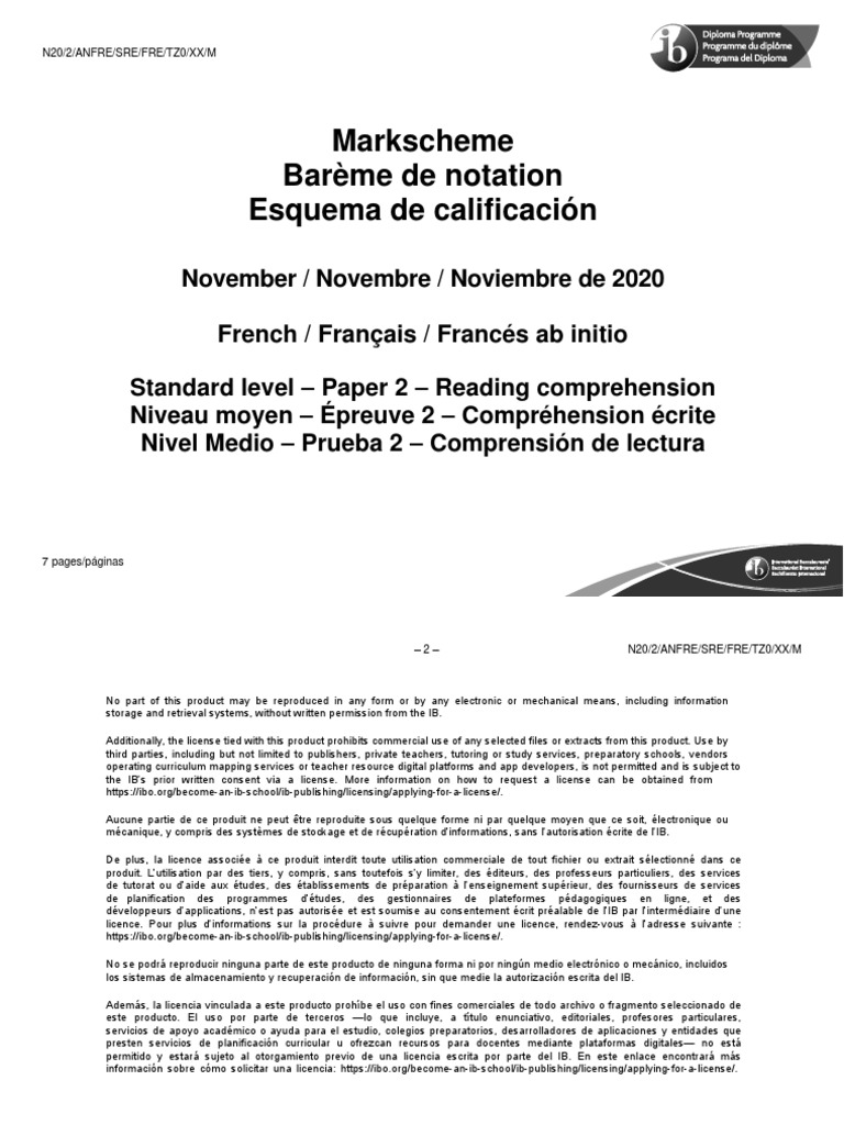2020nov Ms French Ab Initio | PDF