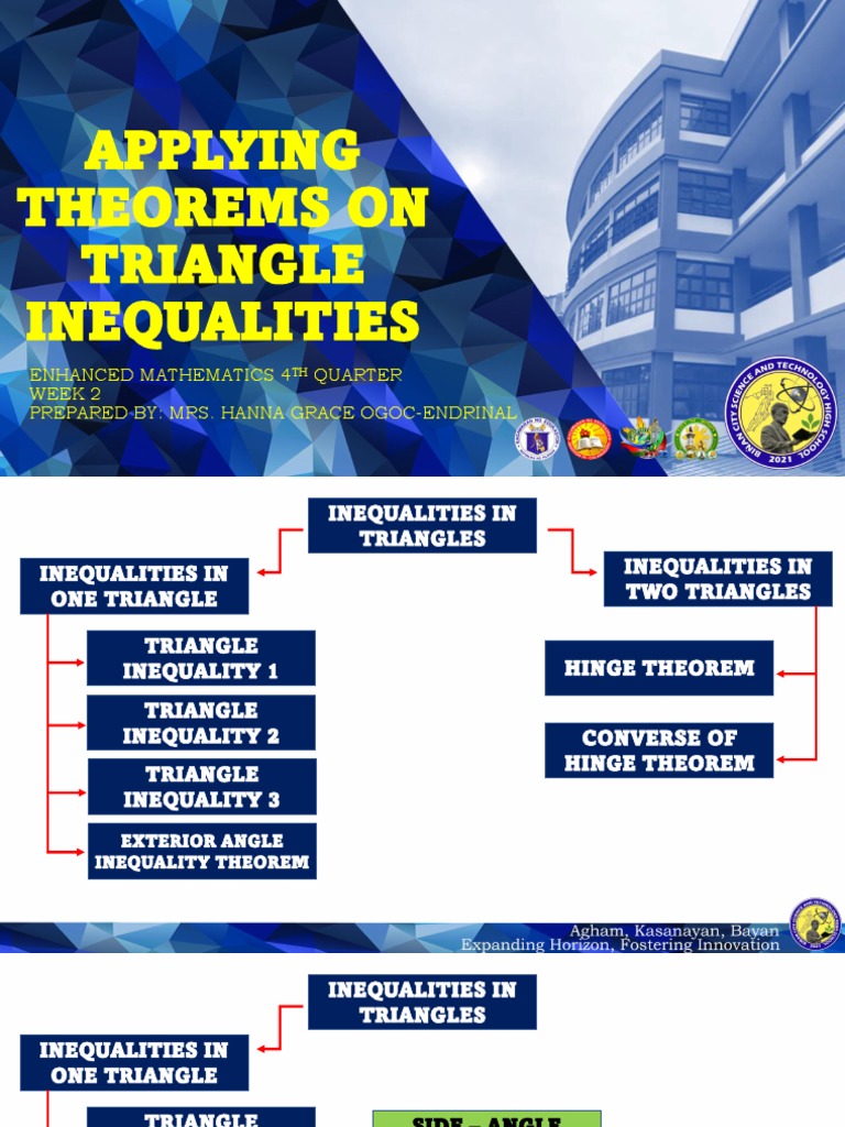 Q4 PPT W2 Applying Theorems On Triangle Inequalities | PDF | Triangle | Angle