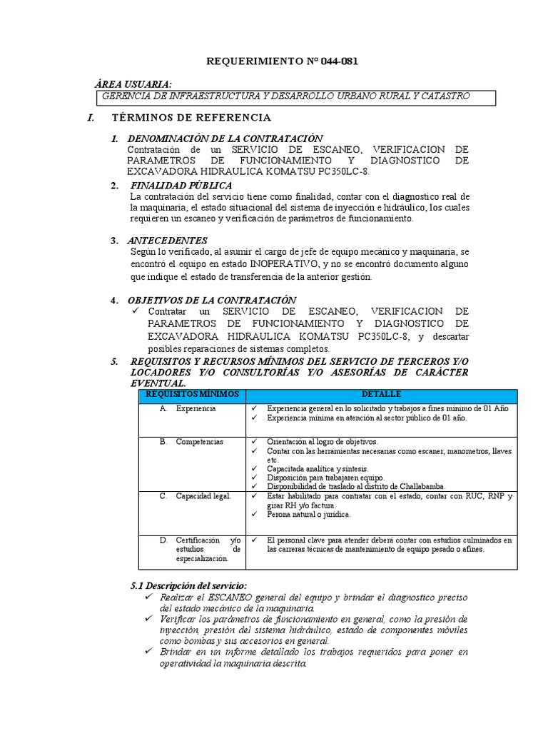 TDR Reparacion de Excavadora | PDF