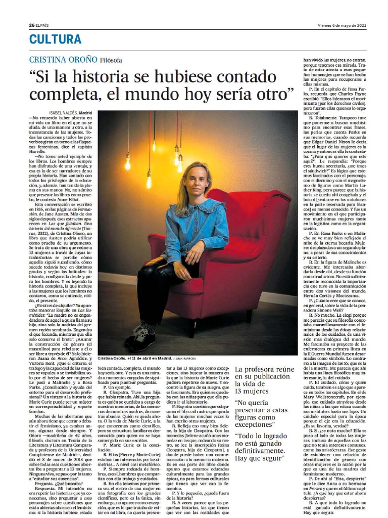 FEMINISMO E HISTORIA - Cristina Onoro AUTORA DE LAS QUE FALTABAN ...