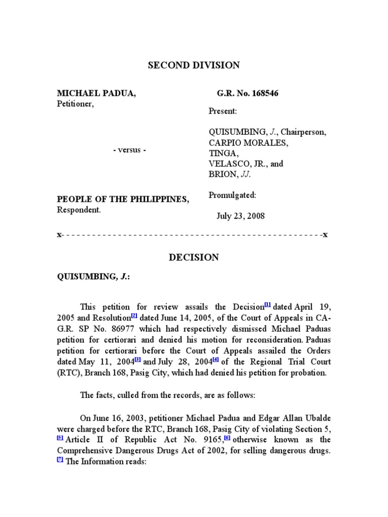 Jurisprudence-Minors Charged With RA 9165 NO PROBATION | PDF ...