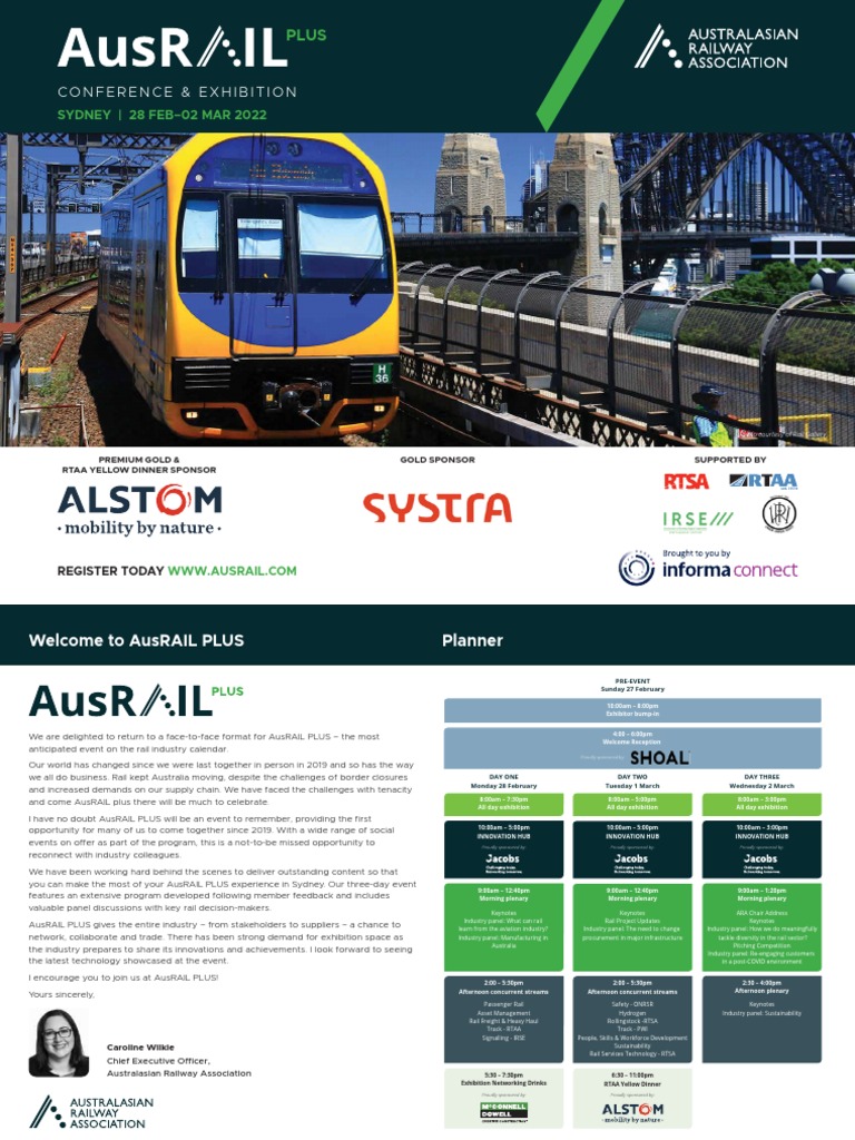 AusRAIL PLUS Brochure | PDF | Sponsor (Commercial) | Rail Transport