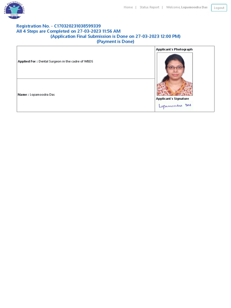 WB Dental Surgeon Application Details | PDF | Medical Specialties ...