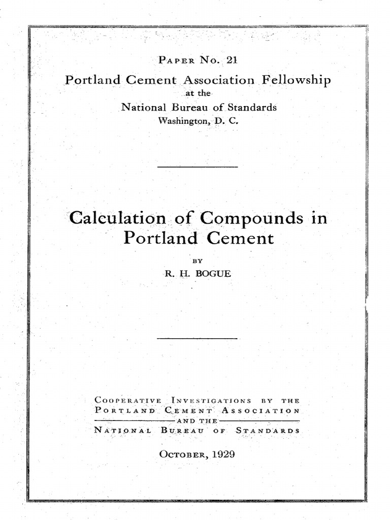 Calculation of Compounds in Portland Cement | PDF | Cement | Silicon Dioxide