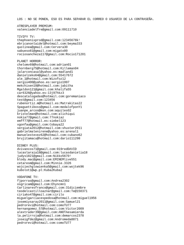 Cuentas Premium TV | PDF