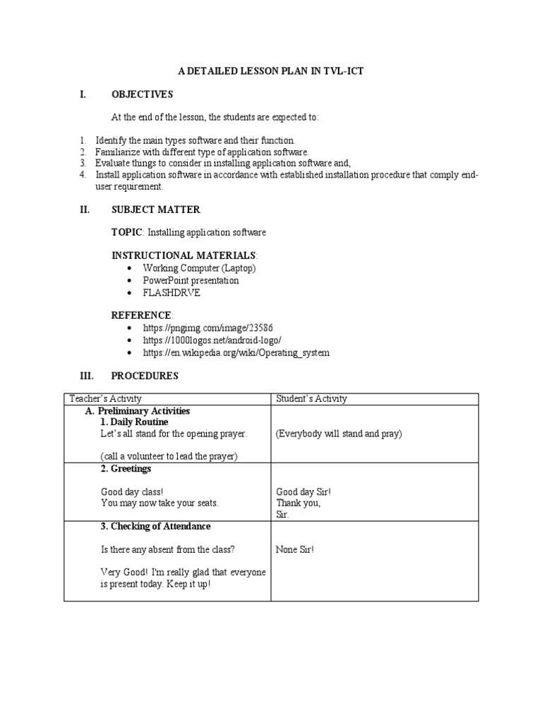 A-Detailed-Lesson-Plan-Applicaion Installation | PDF | Operating System ...